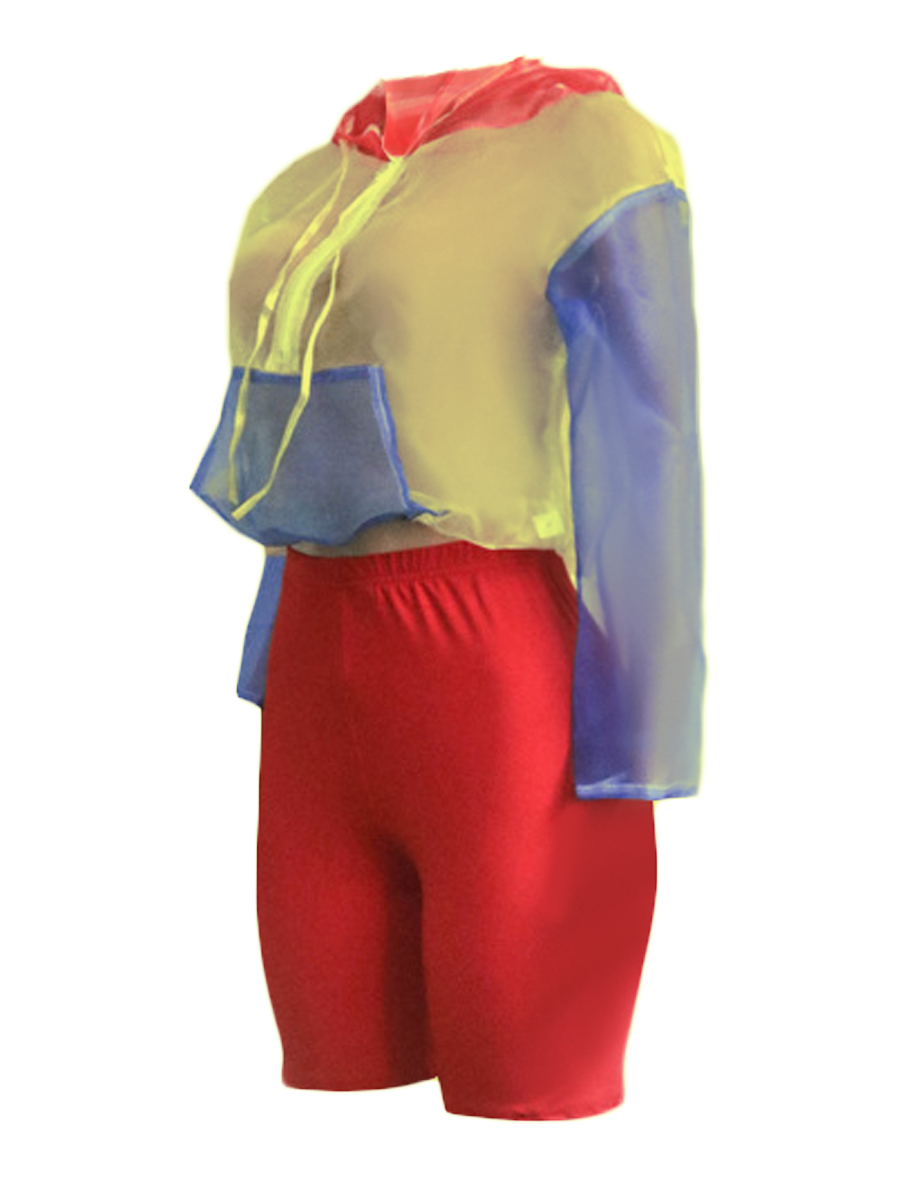 LW Chic Patchwork Red Two-piece Shorts Set Sale | LovelyWholesale